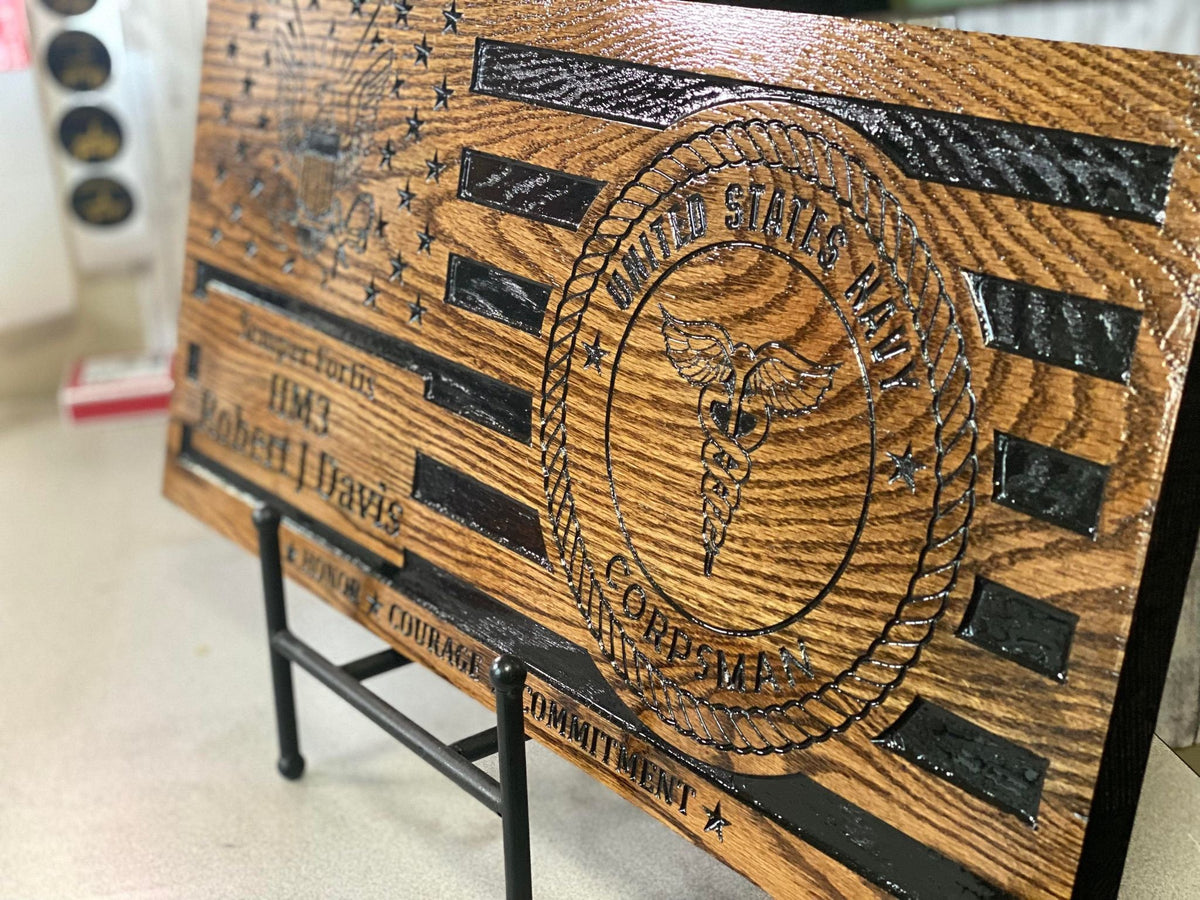 US Navy Corpsman Flag - Devil Doc – Hooker Island Wood Company