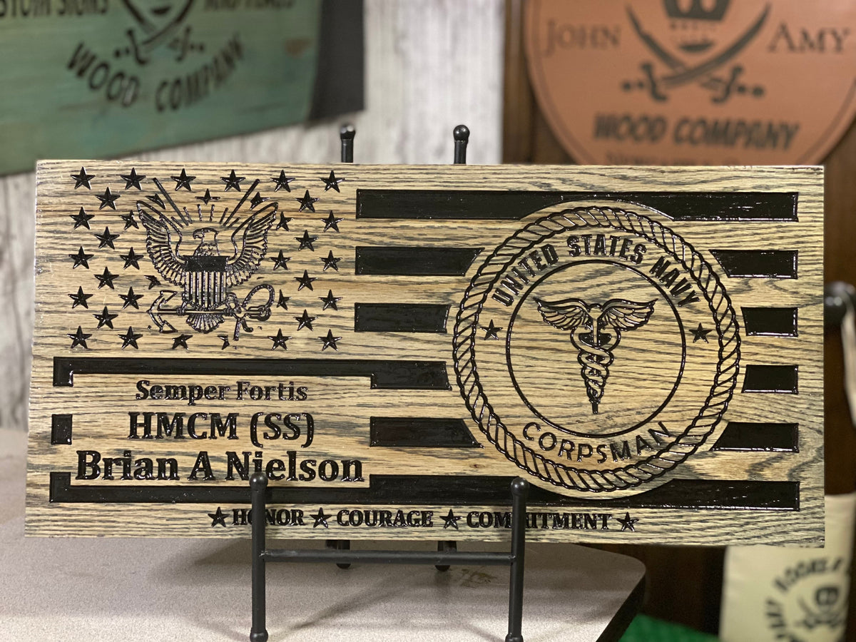 US Navy Corpsman Flag - Devil Doc – Hooker Island Wood Company
